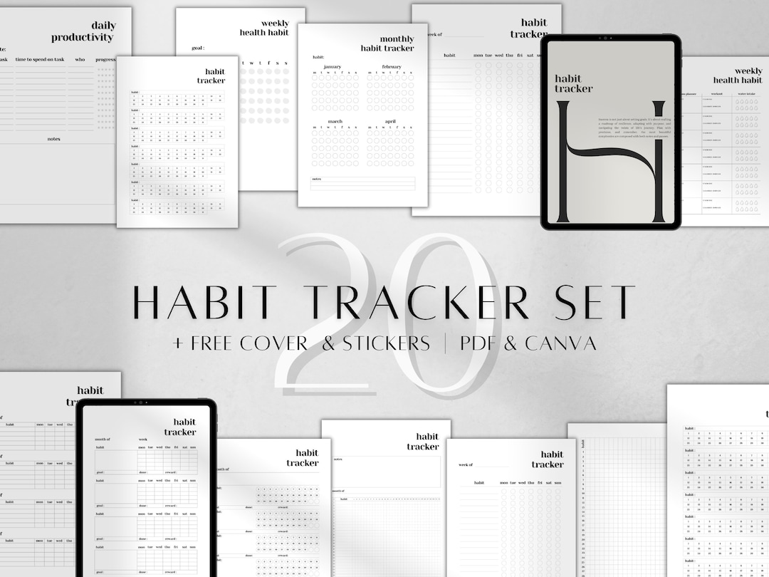 Pdf Habit Tracker | Habit Tracker Printable Pdf | Productivity Planner ...