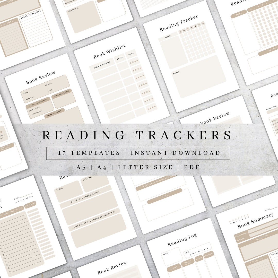 Reading Planner Printable | Reading Journal Tracker | Book Review ...