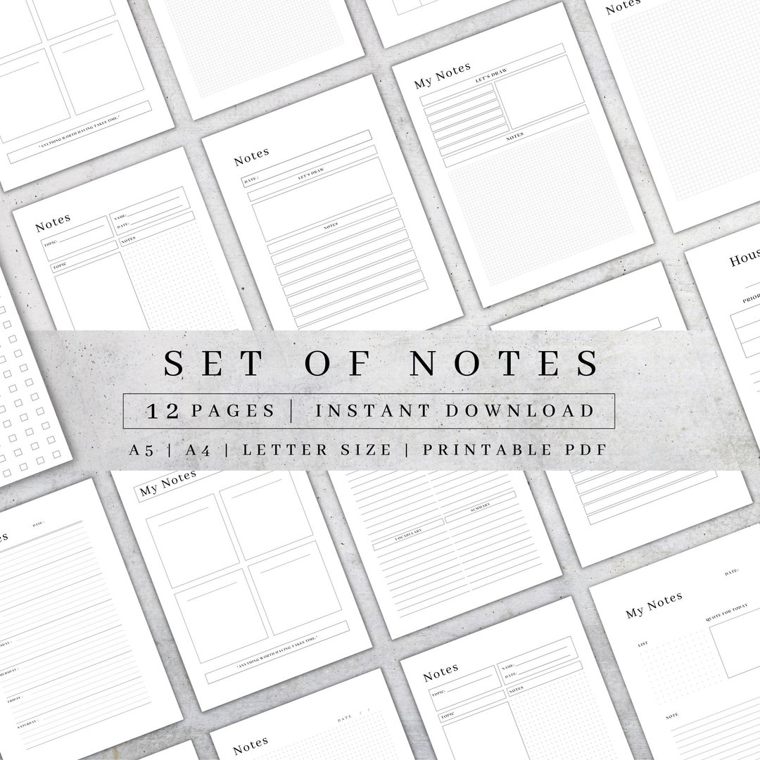 Cornell Notes Paper Printable | Note Pages | Lined Paper PDF | Dotted ...