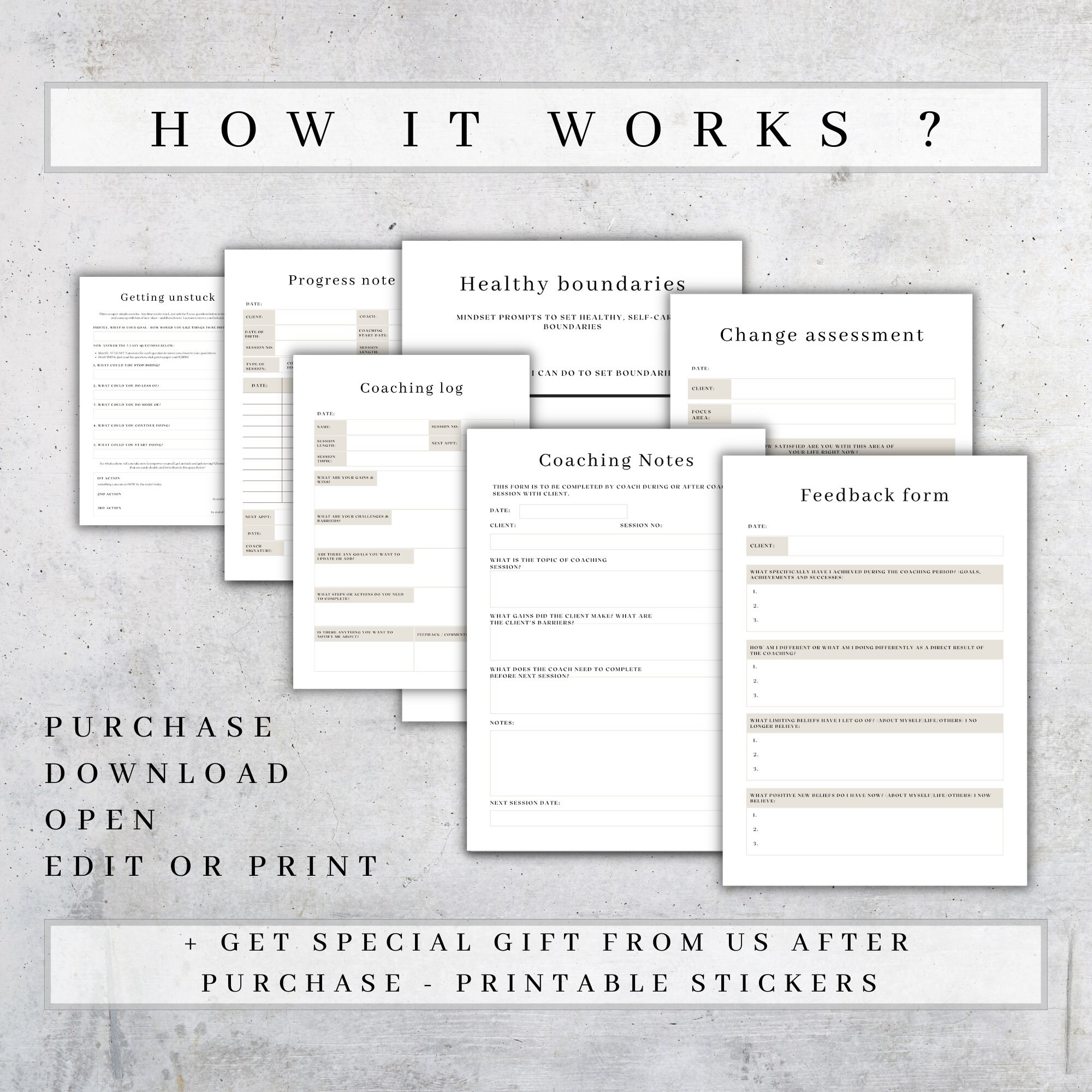 Coaching Planner Printable Digital Life Coach Journal Pages - Etsy