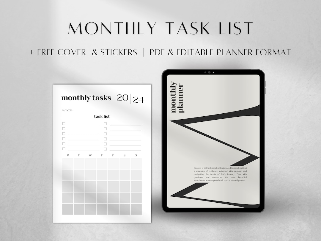 Monthly Planner 2024 Printable Printable Monthly Task Planner 2024 ...