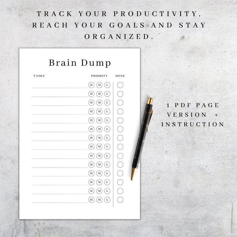 Brain Dump Journal Printable ADHD Planner Pages - Etsy