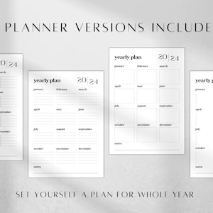 Printable Year at a Glance | Yearly Planner Kit | Yearly Overview ...