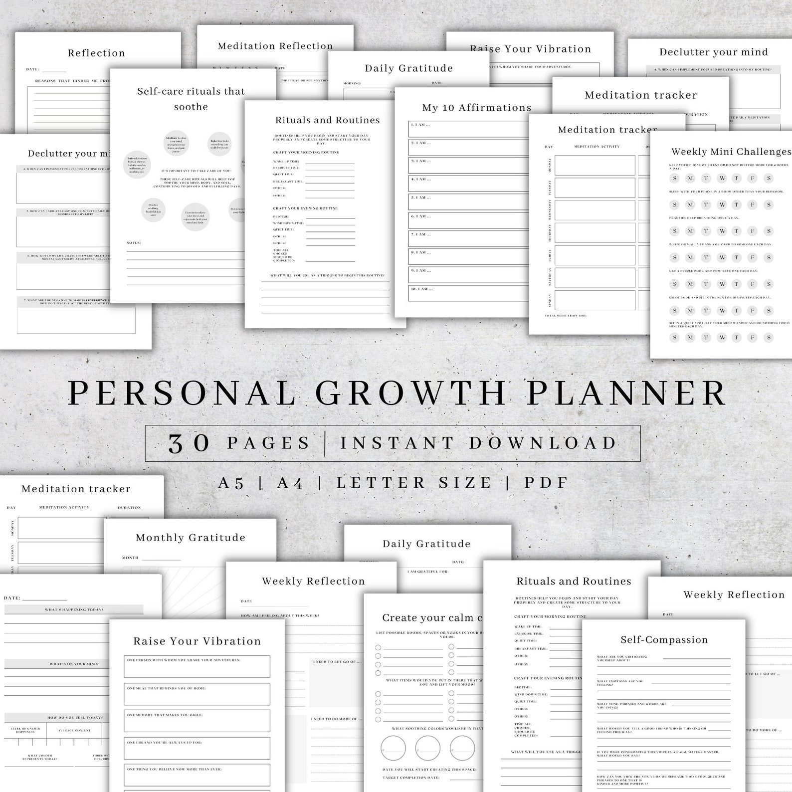 Personal Growth Planner Printable | Digital Self-development Planner ...