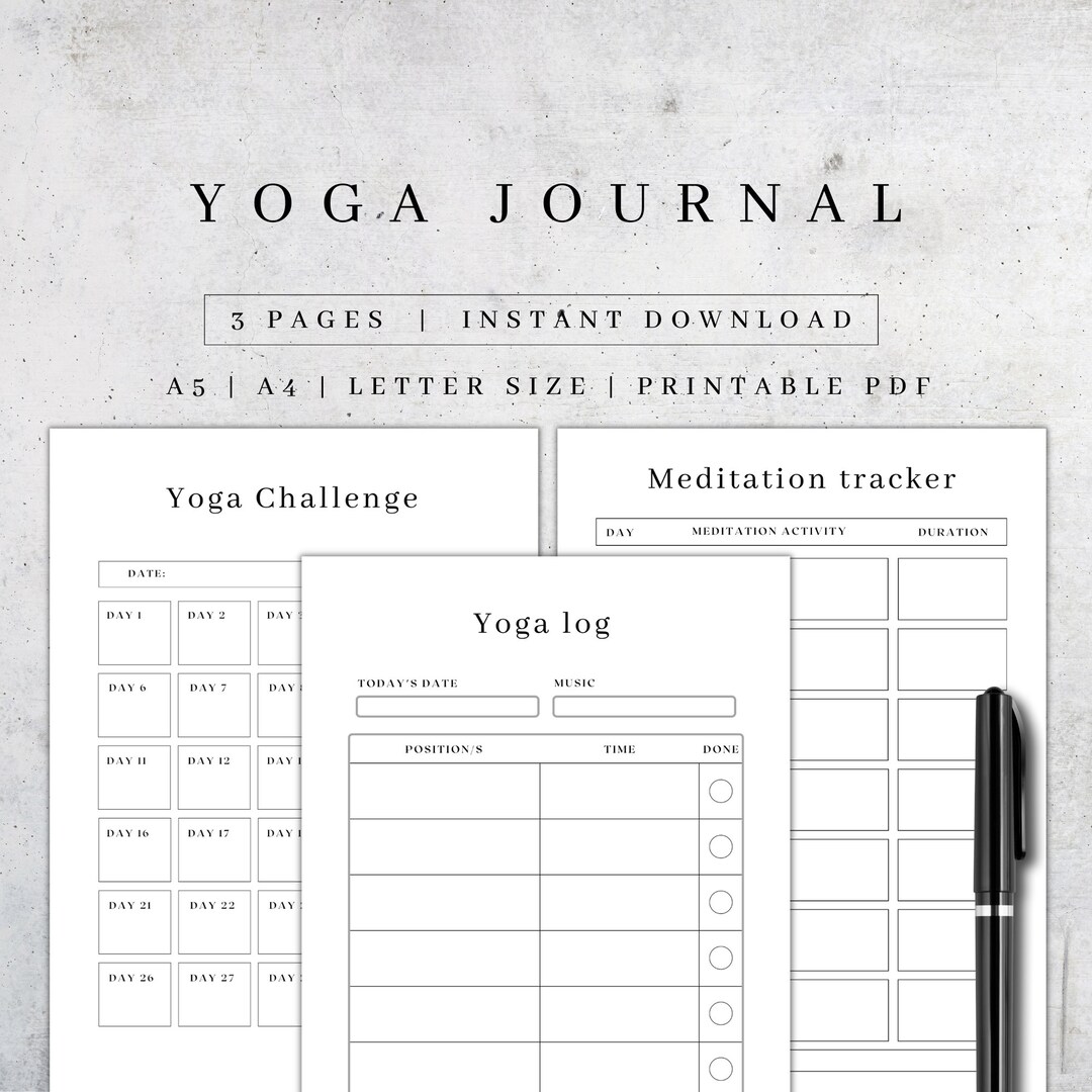 Yoga Journal Printable | Digital Fitness Planner Pages | Yoga Routine Planner | Self-care ...
