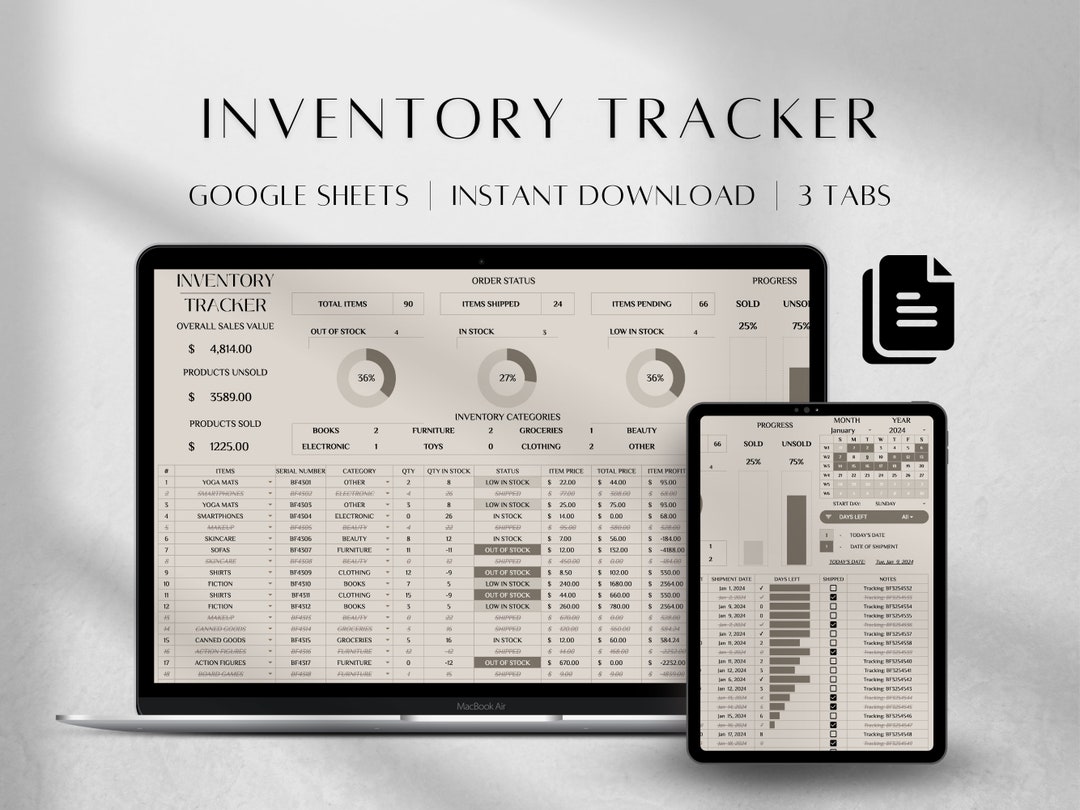 Inventory Tracker Google Sheets | Inventory Tracker Spreadsheet ...