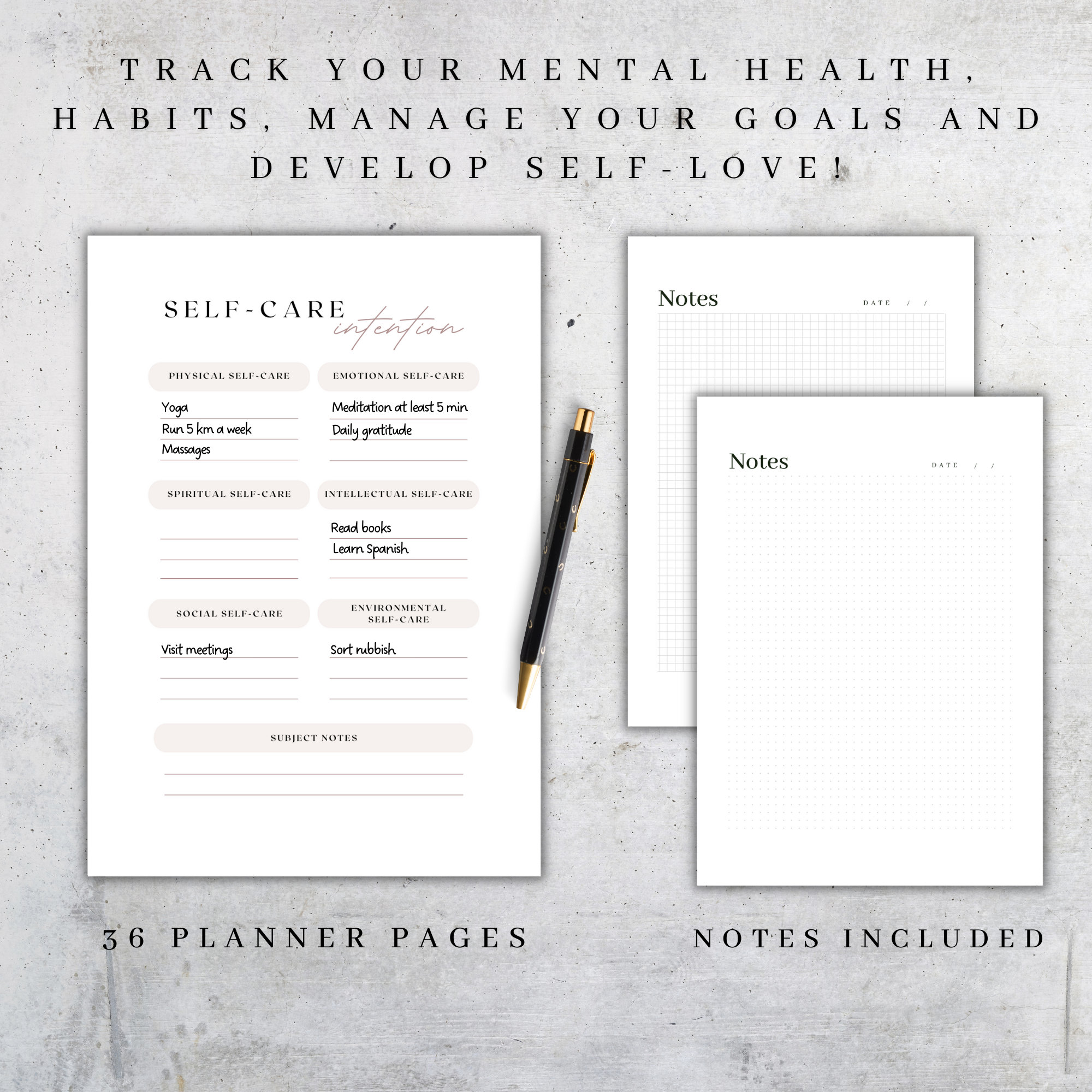 Self-care Planner Printable Self-love Journal Mental - Etsy