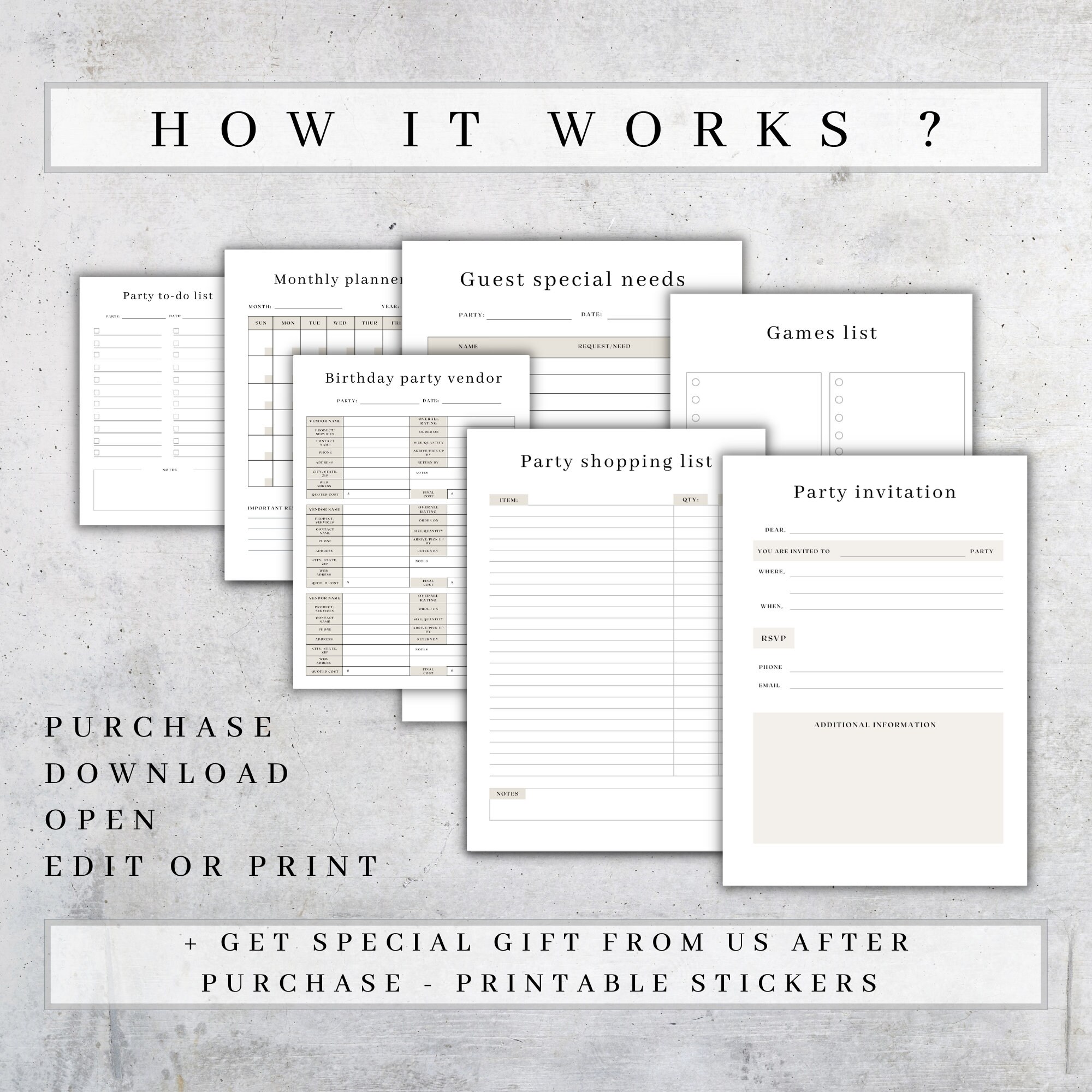 Printable Birthday Planner Party Planner Event Organizer - Etsy