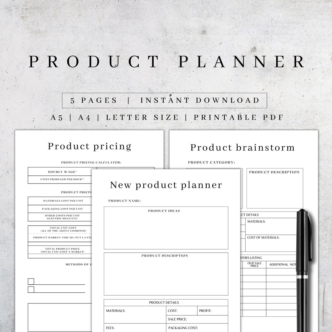 Printable Product Planner Pages | Digital Business Planner | Product ...