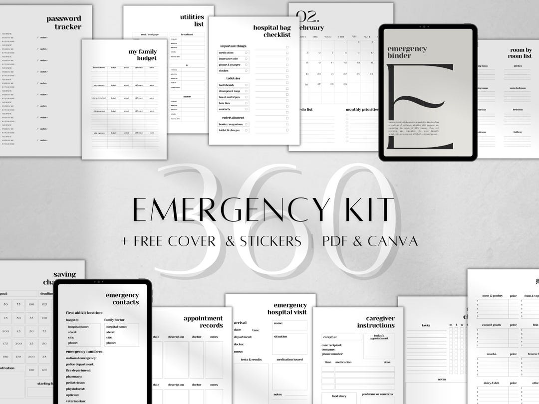 Emergency Binder Printable | Digital Family Emergency Planner ...