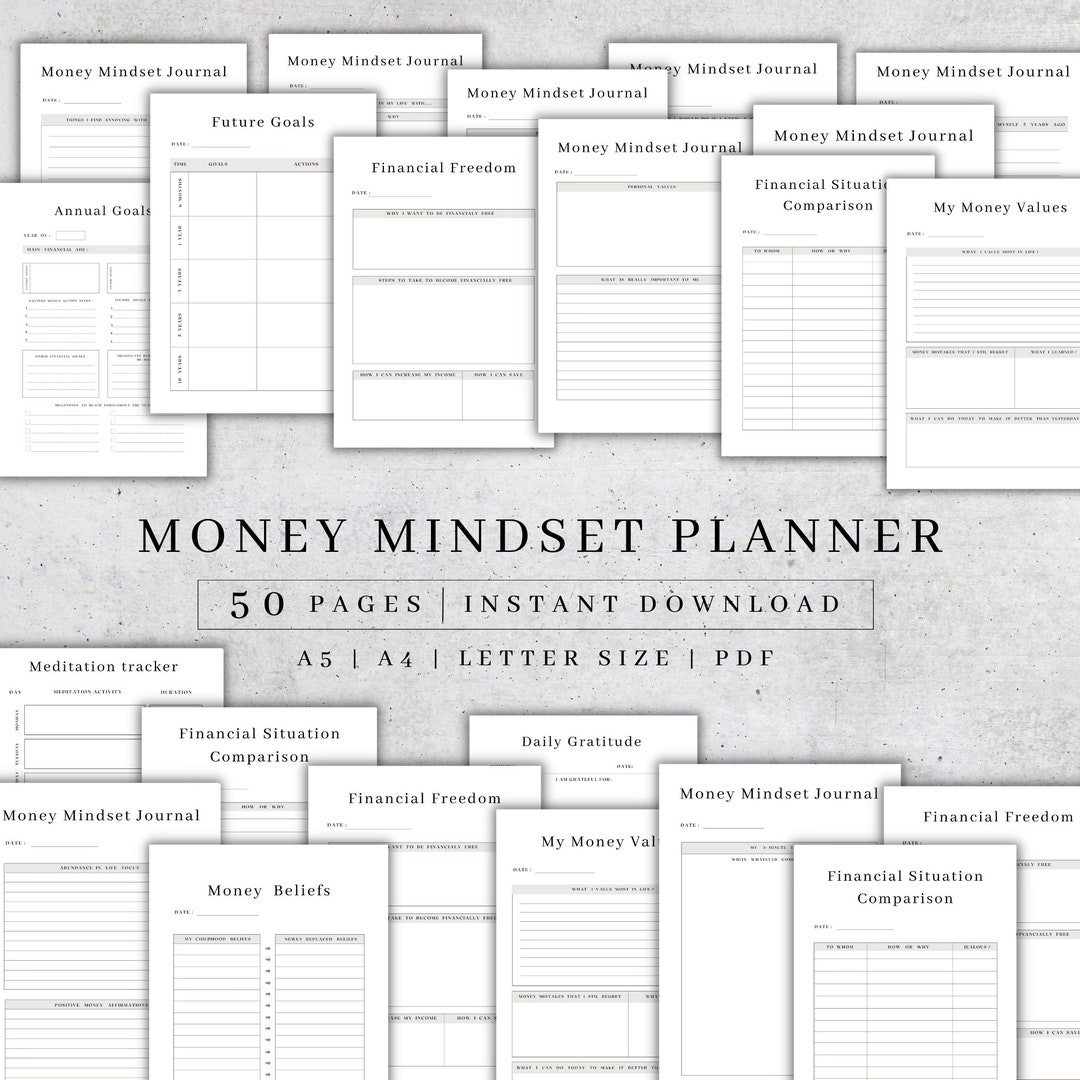 Money Mindset Planner | Printable Annual Budget Planner | Financial ...