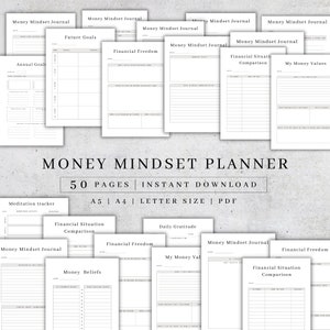 Money Mindset Planner | Printable Annual Budget Planner | Financial ...