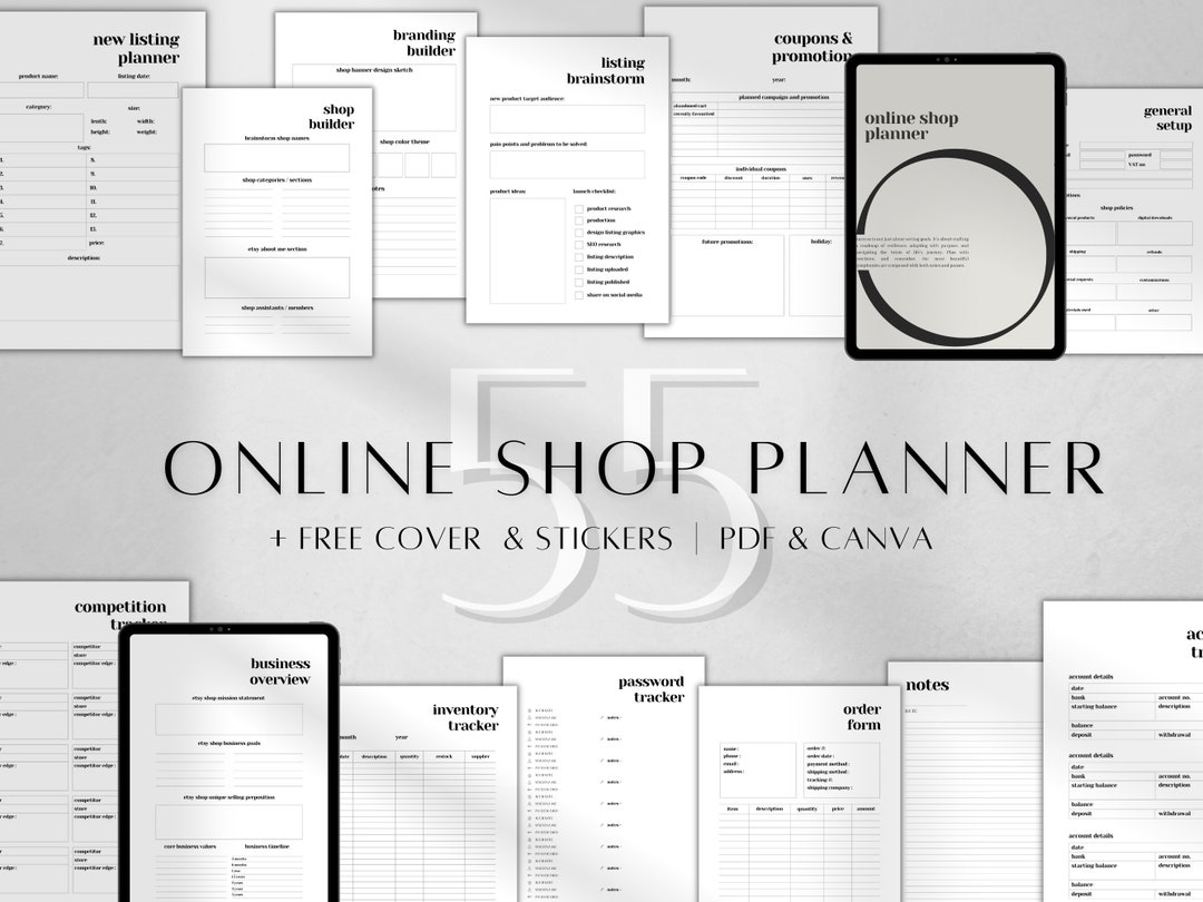 Online Shop Planner Template Bundle | Canva Business Planner | Online ...
