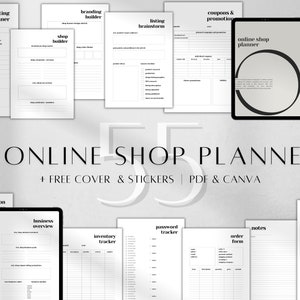 Online Shop Planner Template Bundle | Canva Business Planner | Online ...