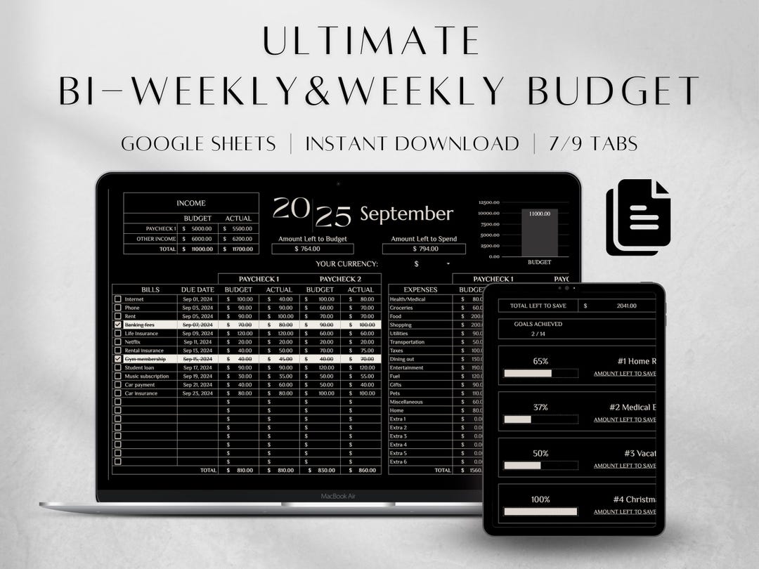 Bi-weekly Budget Spreadsheet | Weekly Budget Spreadsheet | Google ...