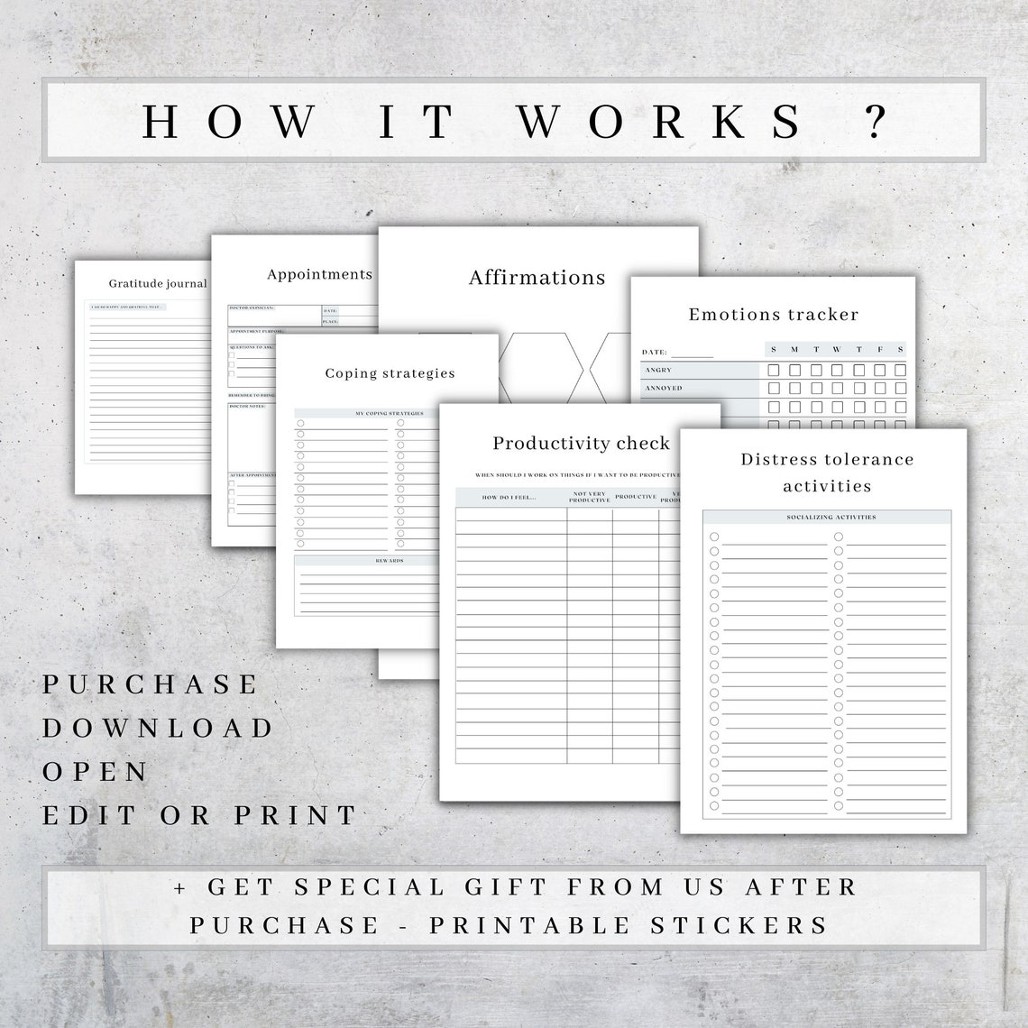 Printable Therapy Journal | Bipolar Therapy Planner Digital | Anxiety ...