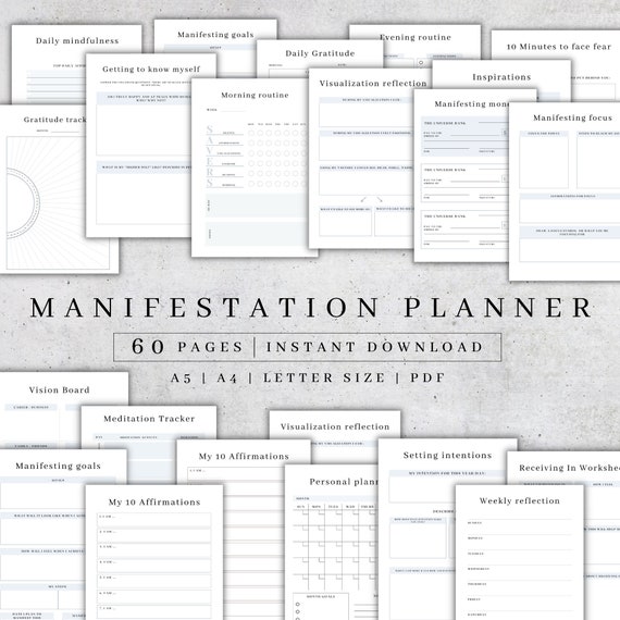Manifestation Planner Printable Dream Journal Digital - Etsy