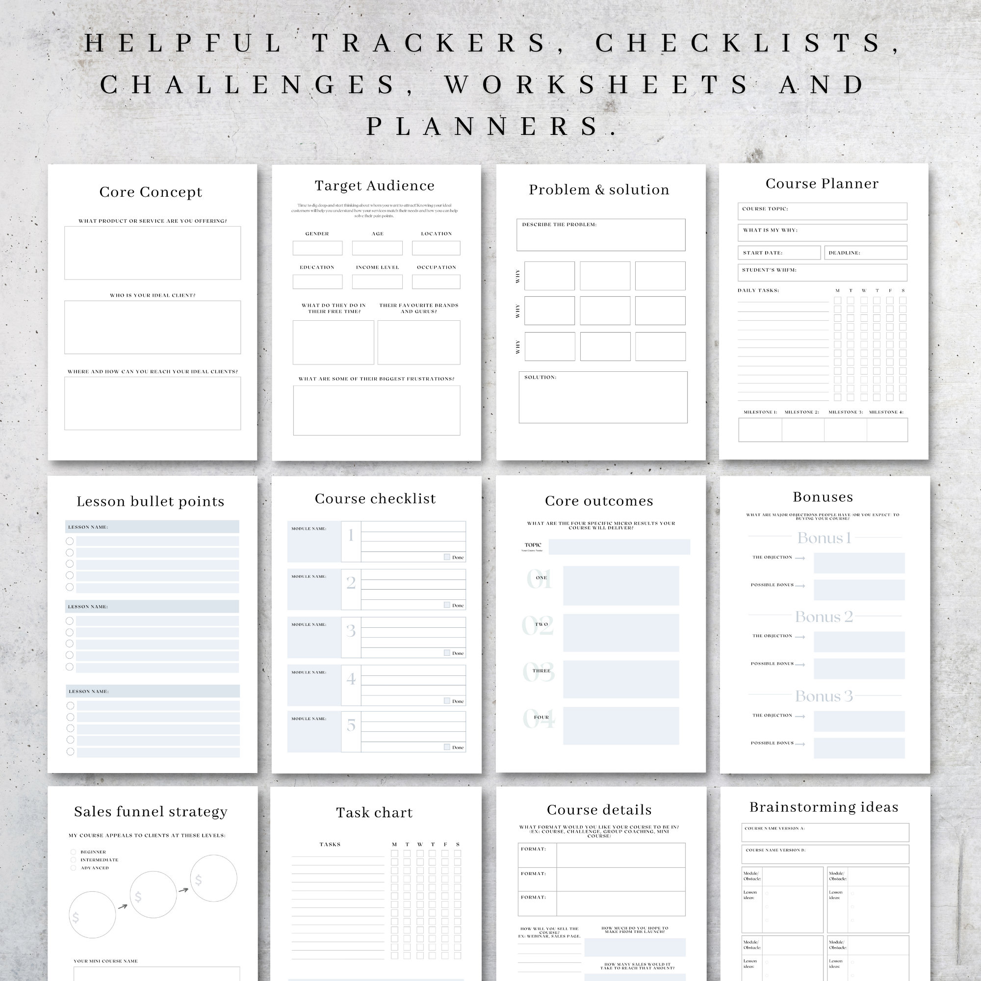 Printable Online Course Planner | Course Creator Planner | Printable ...