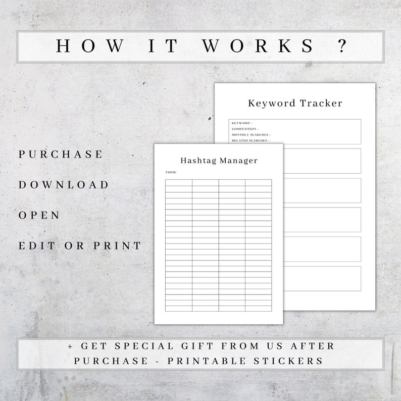 Keywords & Hashtags Tracker Printable Small Business Planner - Etsy