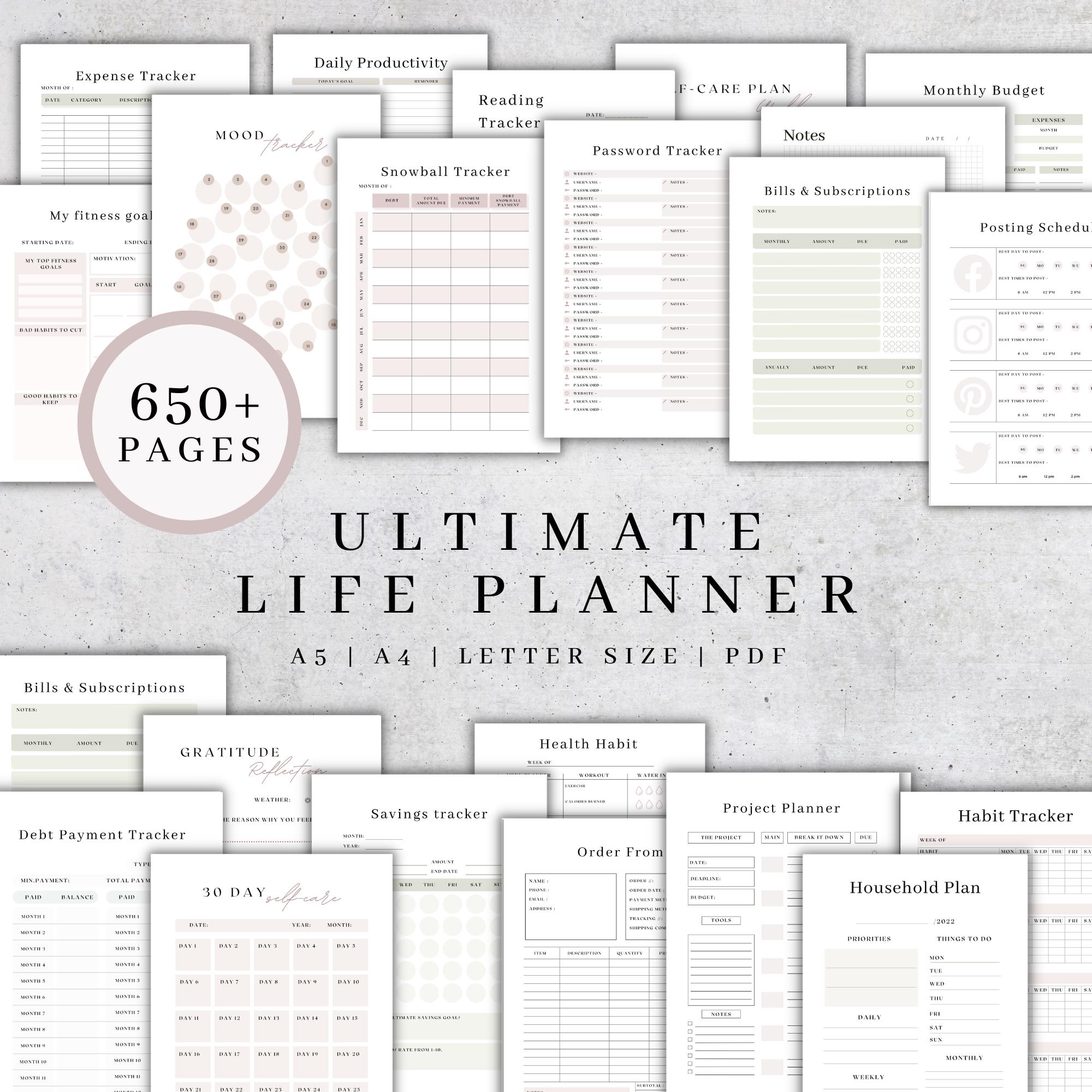 Ultimate Life Planner | Printable Life Organizer | Digital ADHD Planner ...