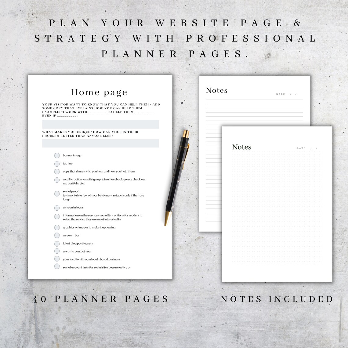 Printable Website Planner | Online Business Website Guide | Small ...