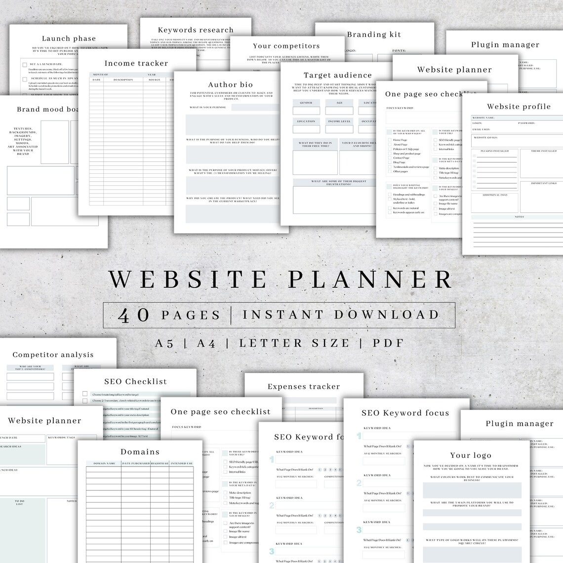 Printable Website Planner | Online Business Website Guide | Small ...