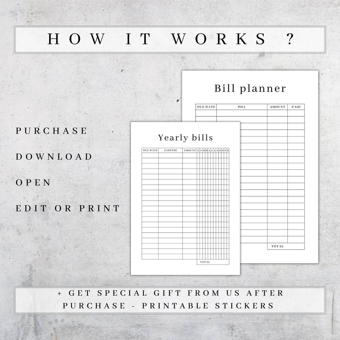 Yearly Bill Tracker Printable Annual Bill Planner Bill - Etsy