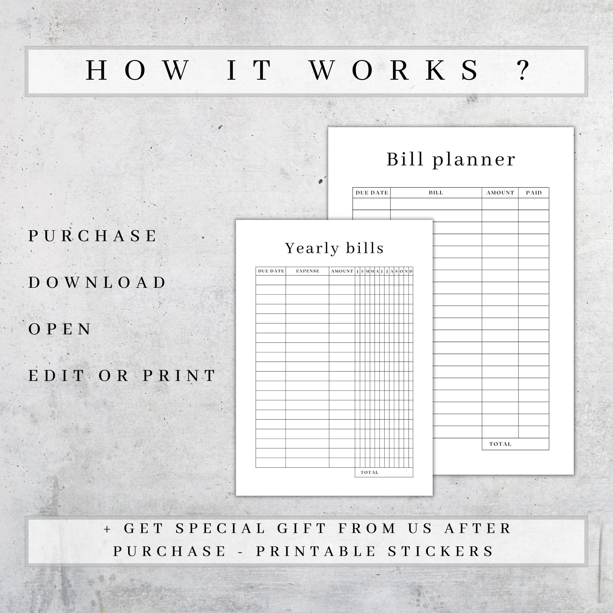 Yearly Bill Tracker Printable Annual Bill Planner Bill - Etsy