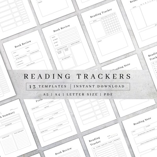 Book Reading Journal Printable PDF Bullet Journal Reading - Etsy