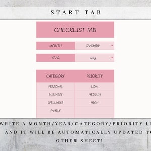 Digital Task List Planner | Google Sheets Checklist | to Do List ...