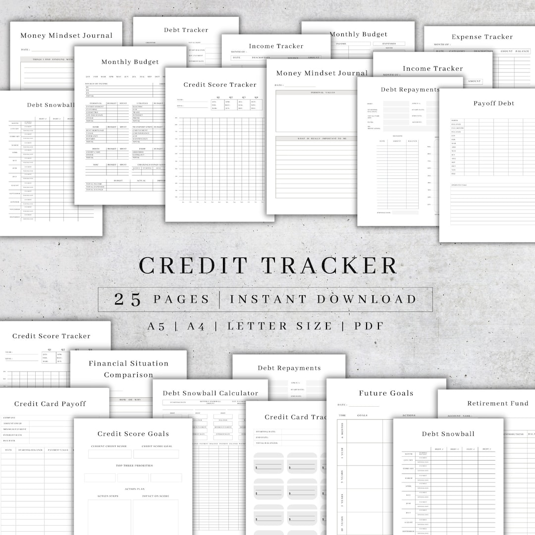 Credit Tracker Printable | Debt Payment Tracker | Debt Snowball Pdf ...