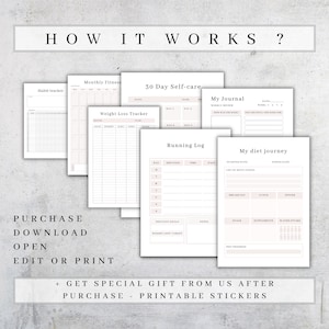 Healthy Living Planner Printable | Healthy Lifestyle Tracker | Fitness ...