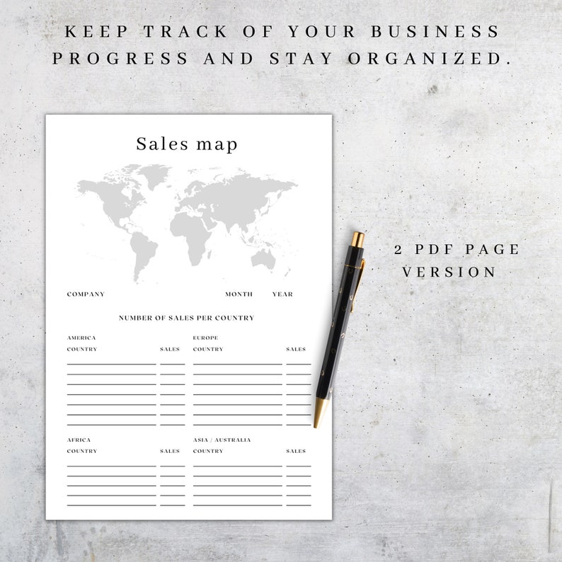Sales Map Printable Business Planner Digital Etsy Business - Etsy