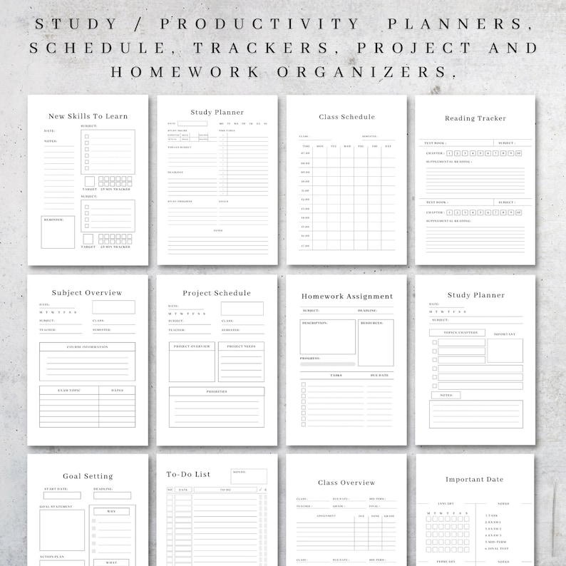 Student Planner 2026 Printable | College School Schedule Planner ...