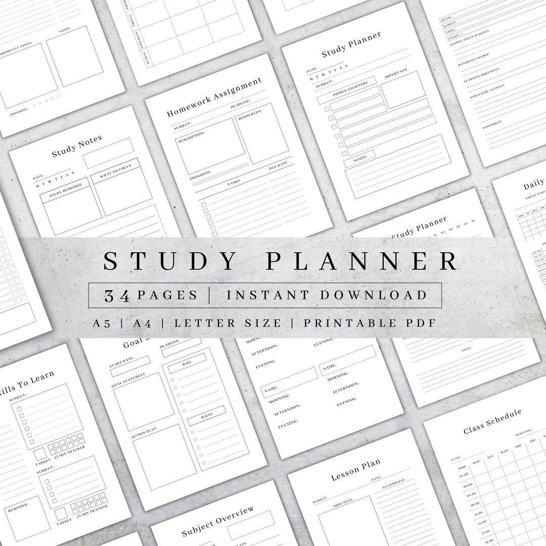 Student Planner 2025 Printable | College School Schedule Planner ...