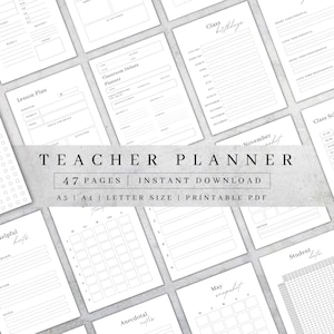 Teacher Planner Printable | Digital Teaching Plan Kit| Lesson Plan Book ...