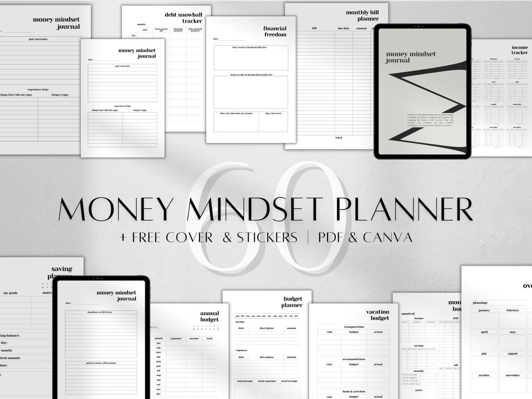 Digital Money Mindset Journal | Canva Editable Financial Freedom Pages ...