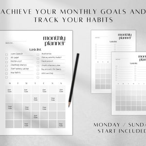 Printable Monthly Task Tracker | Undated Monthly Calendar Pdf | Monthly ...