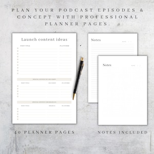 Podcast Planner Digital | Printable Podcast Content Planner | Podcast ...