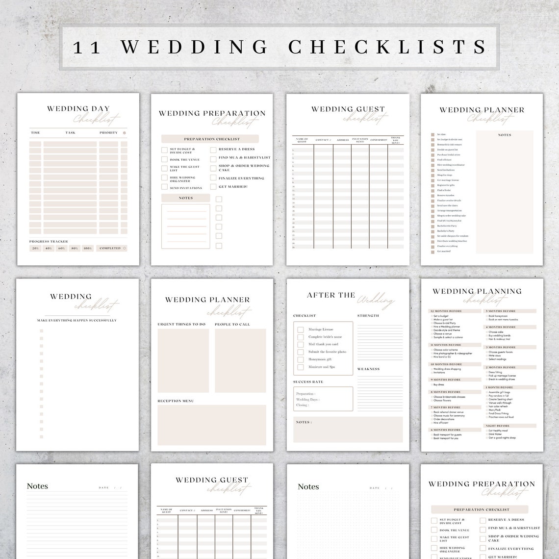 Printable Wedding Checklist Wedding Guest Book Wedding - Etsy