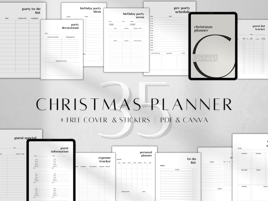 Digital Christmas Planner | Editable Canva Holiday Planner | Event ...