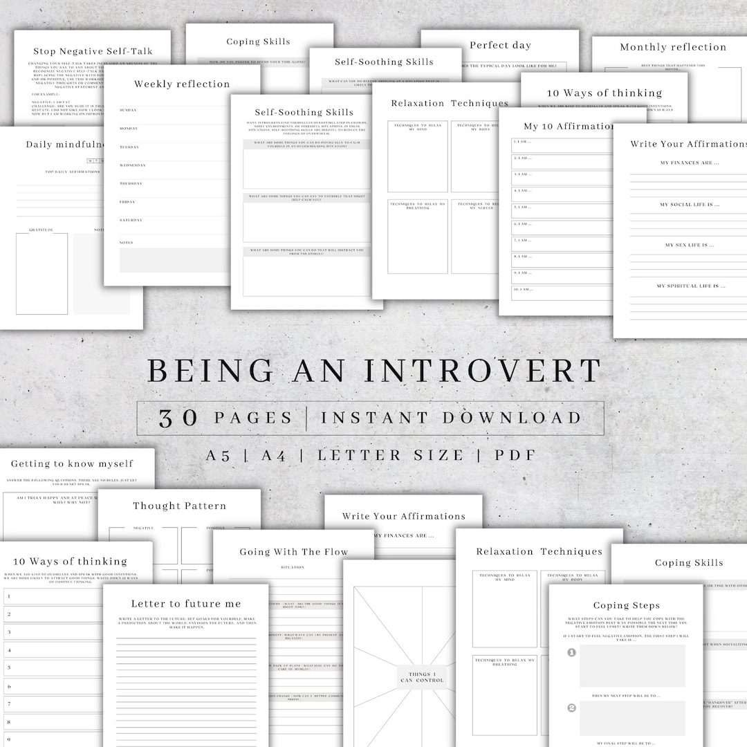 Being an Introvert Journal Printable | Calm Your Mind Planner Digital ...