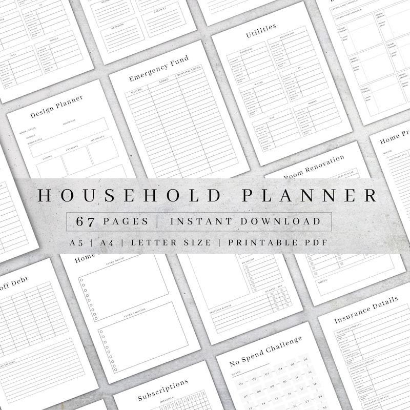 Household Menu Digital - Etsy