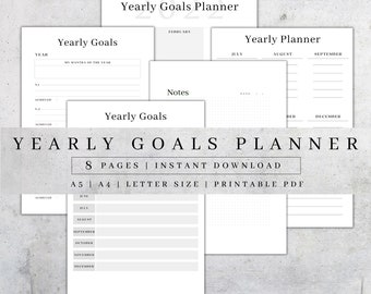 Top 4 Yearly Goals Planner Goal Setting Goal Planning - Etsy