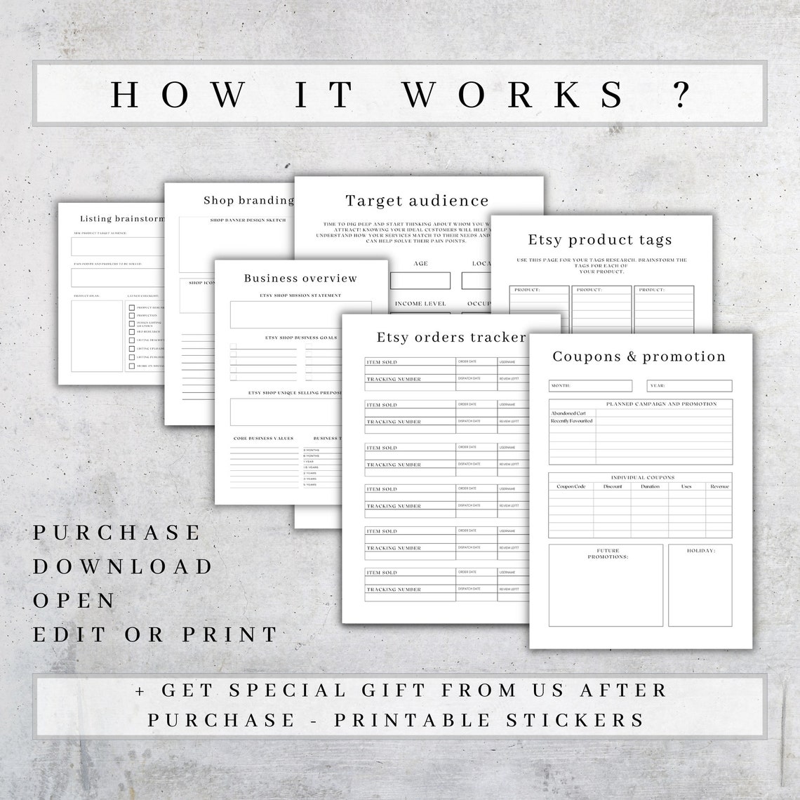 Printable Etsy Seller Planner Etsy Shop Business Plan - Etsy