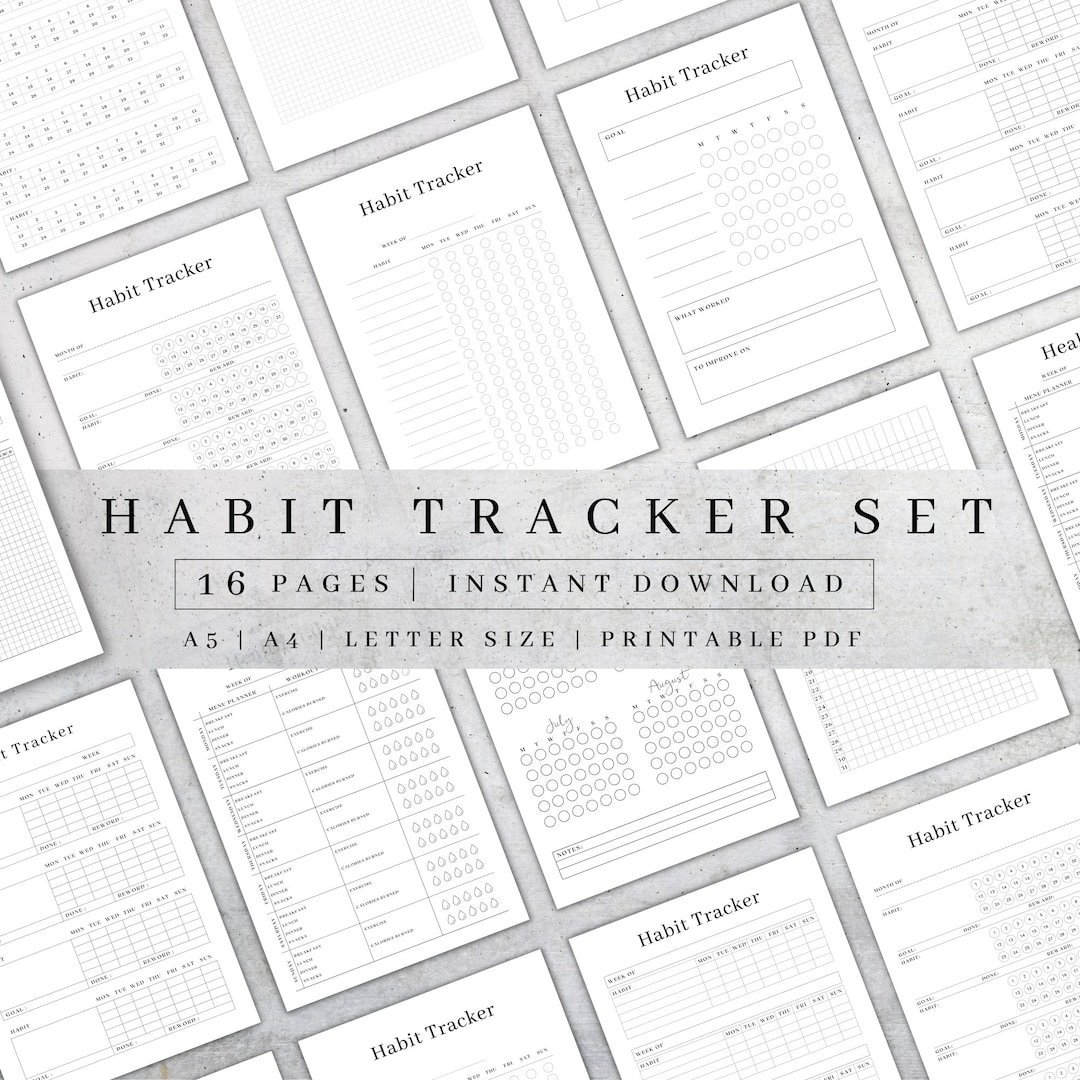 Habit Tracker Printable | Daily Habit Chart Pdf| Digital Weekly Routine ...