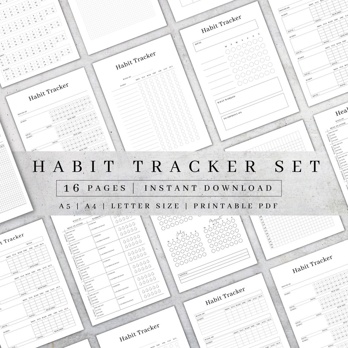 Habit Tracker Printable Daily Habit Chart Pdf Digital - Etsy