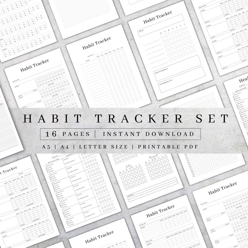 Habit Tracker Printable | Daily Habit Chart Pdf| Digital Weekly Routine ...