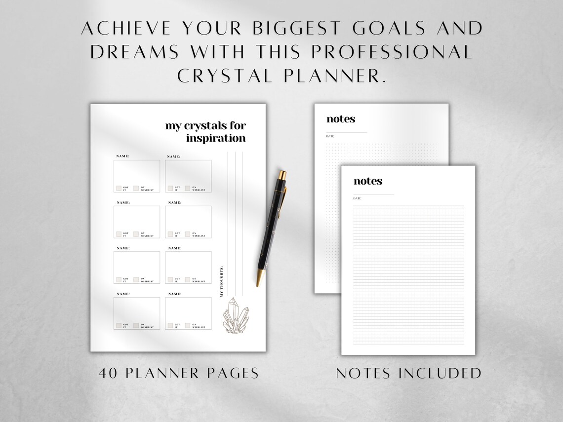 Canva Editable Crystal Planner | Digital Witch Planner | Spiritual ...
