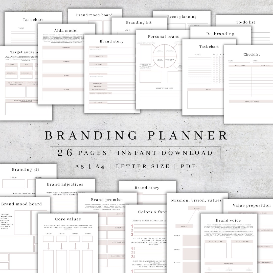 Branding Planner Binder | Personal Business Organizer Printable ...